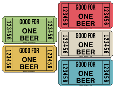 Beer Service Redemption Tickets | BEER Roll Tickets