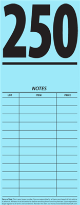 Buy Auction Bid Cards | Worldwide Ticketcraft | WWTC | A Division of WW&L