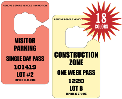 Parking Permits | Temporary Parking Permits | Custom Hang Tags