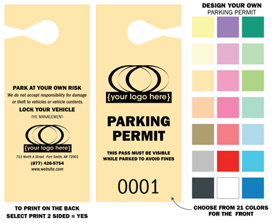 Custom Printed Parking Hang Tags | Vehicle Permits + Passes | Worldwide ...